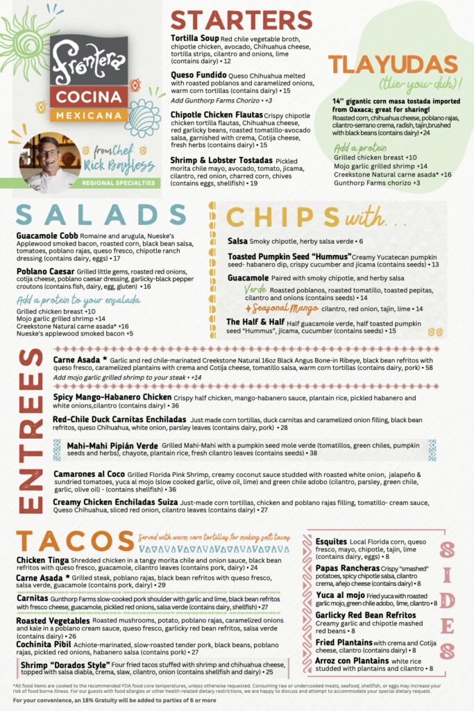Menu – Frontera Cocina Mexicana